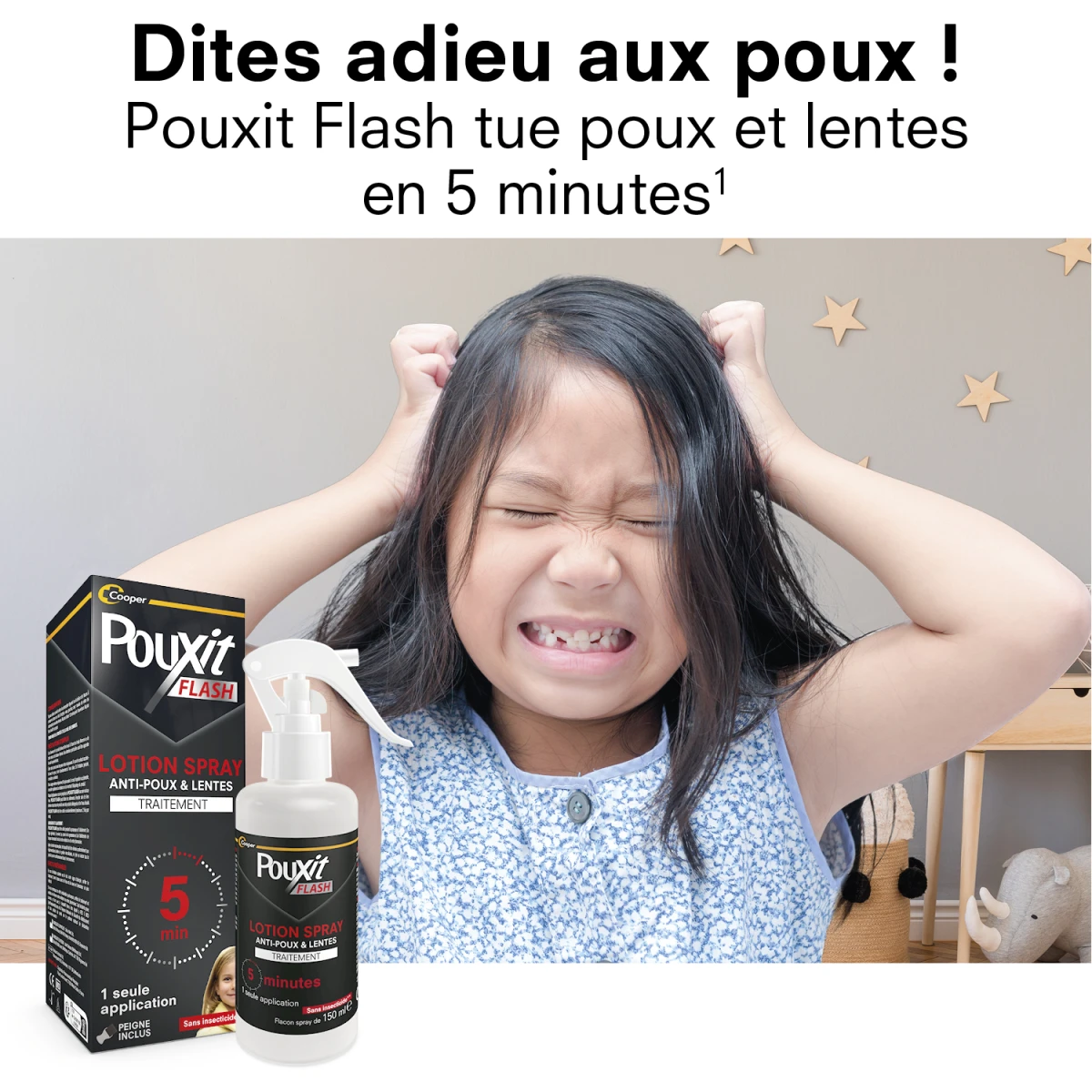 Pouxit Flash - Lotion spray - Traitement anti-poux et lentes